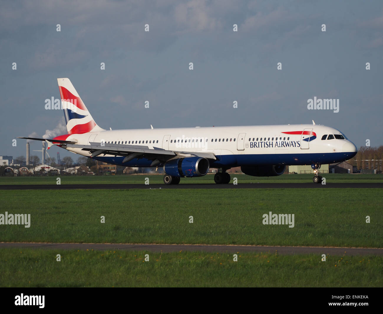 G-EUXF, a British Airways Airbus A321-231, is shown on the Polderbaan ...
