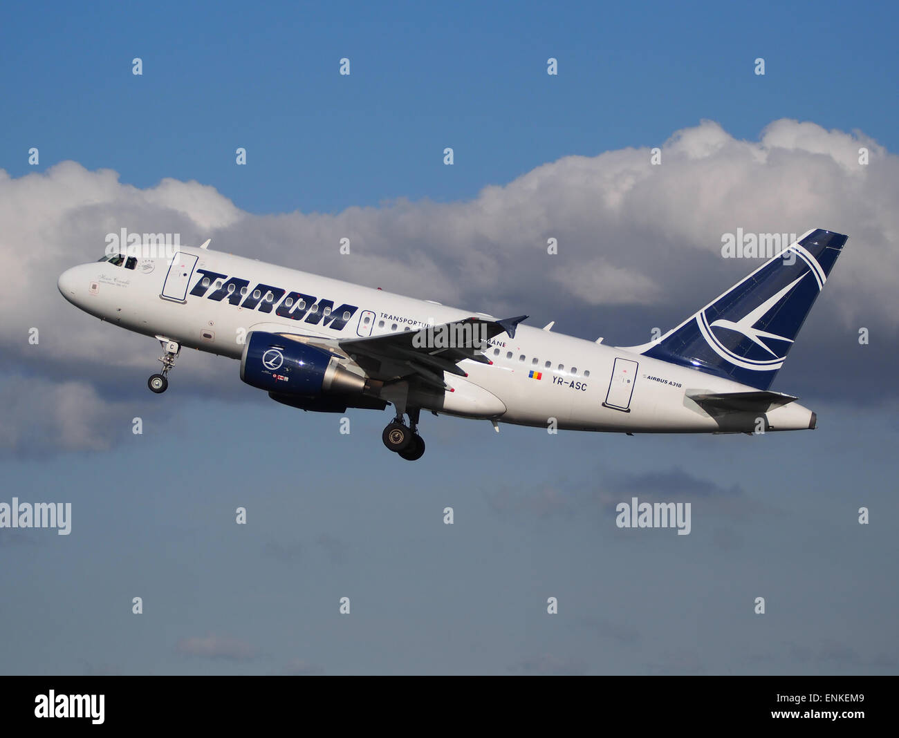 The TAROM Airbus A318-111, registration YR-ASC, takes off from the ...