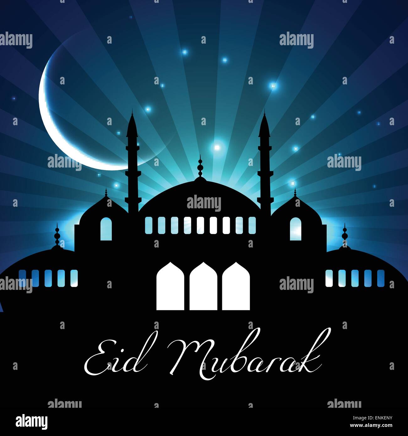vector islam mosque with moon Stock Vector Image & Art - Alamy
