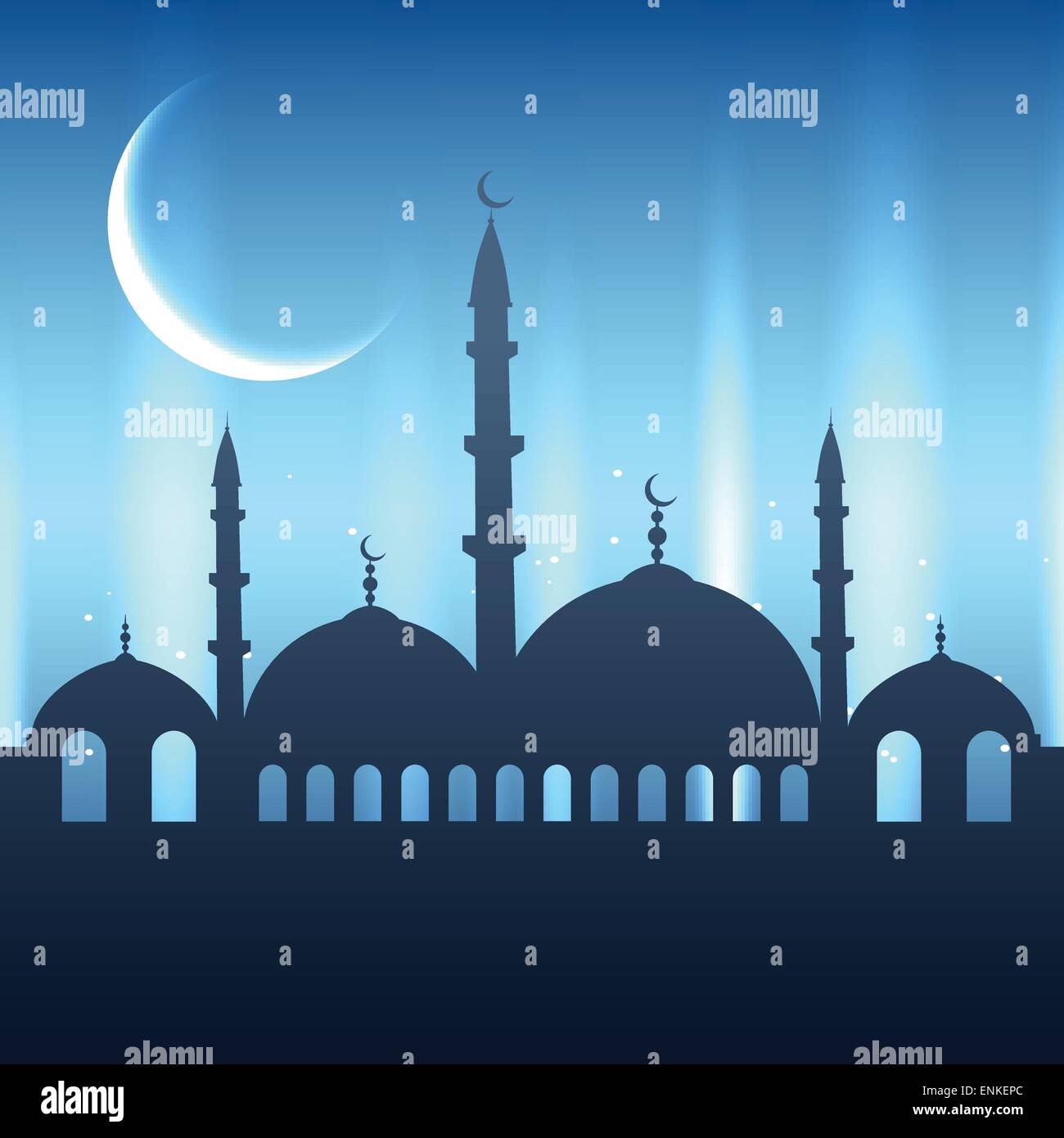 beautiful blue glowing eid festival design Stock Vector Image & Art - Alamy