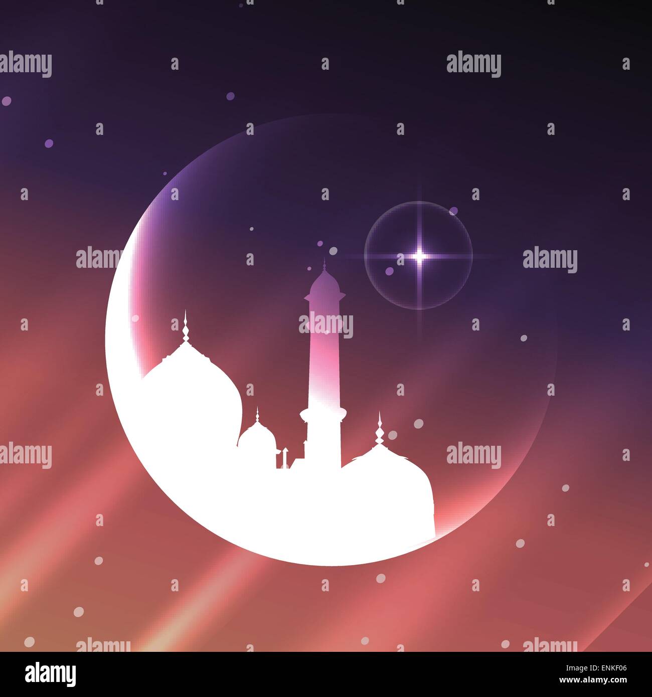 shiny muslim mosque with moon design Stock Vector Image & Art - Alamy