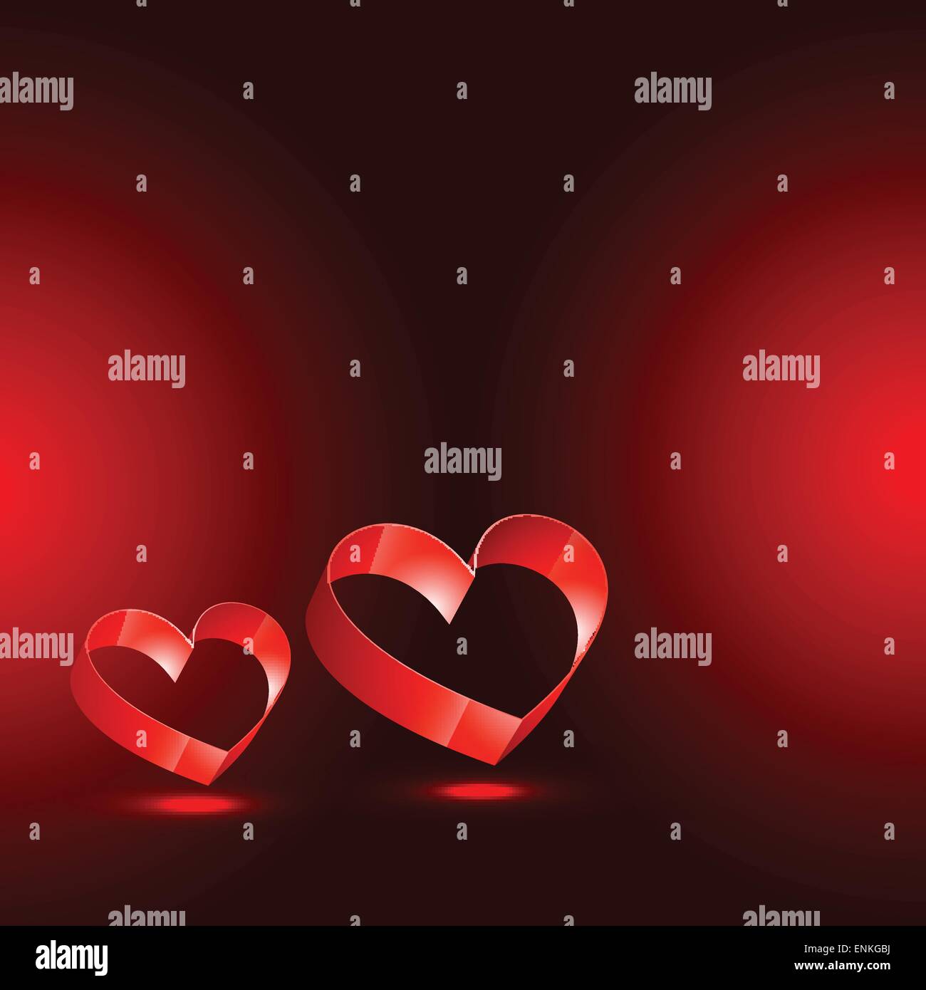 vector red hearts in red background illustration Stock Vector Image ...