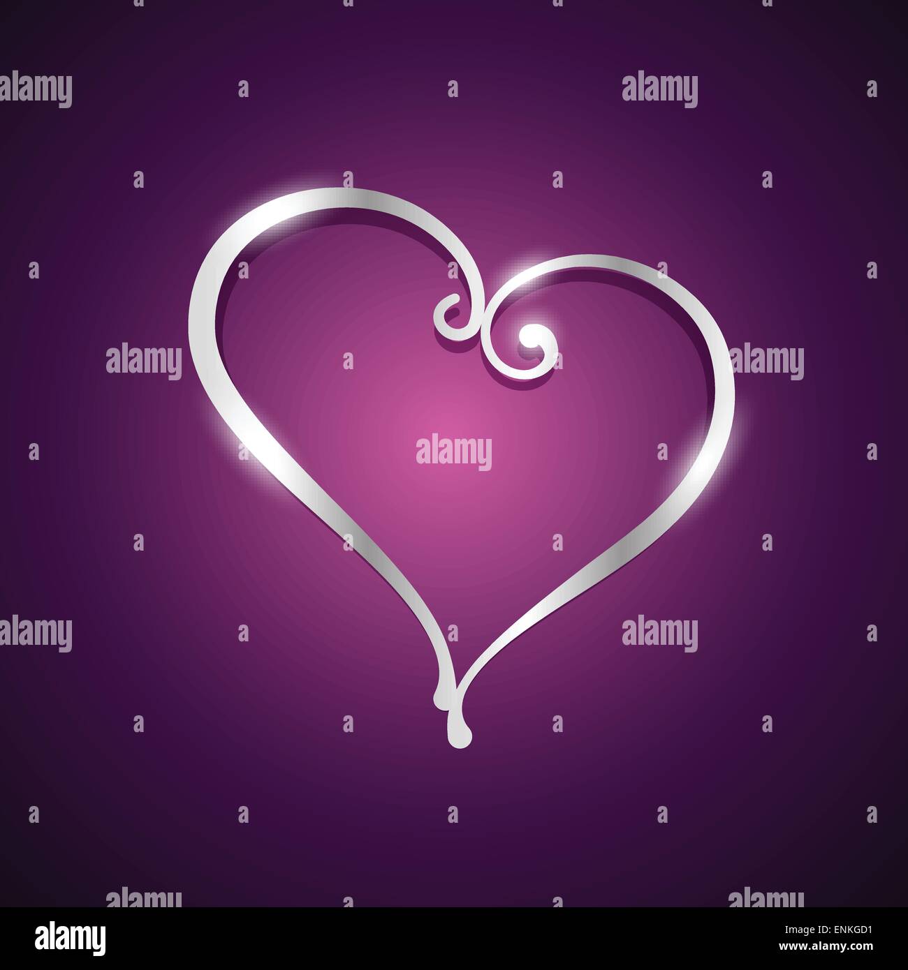 vector beautiful heart shape illustration in purple background Stock ...