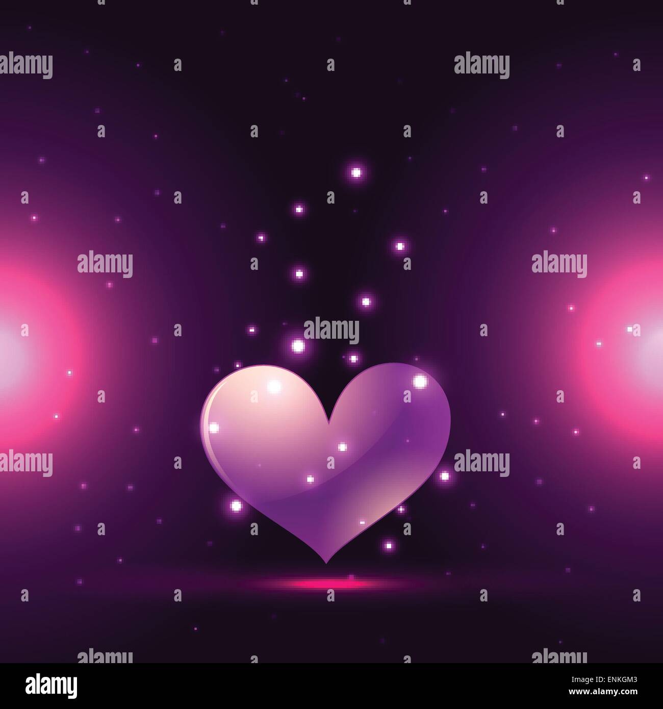 vector beautiful heart background with glow effect Stock Vector Image ...