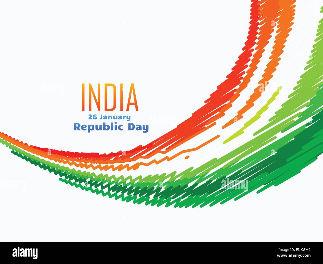 indian flag design in wave style with scribble effects Stock Vector ...