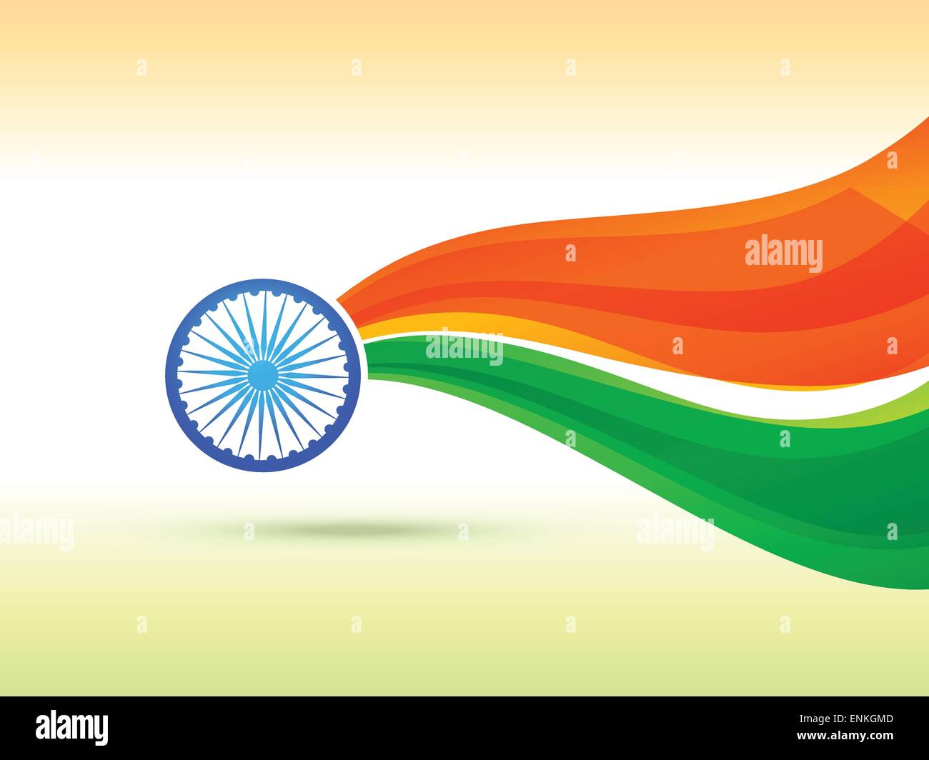 vector indian flag design made in wave style with tricolor background ...