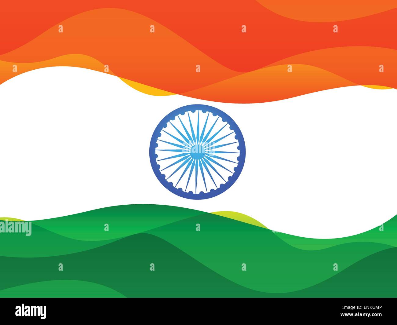 vector indian flag made in simple wave style with indian wheel Stock ...