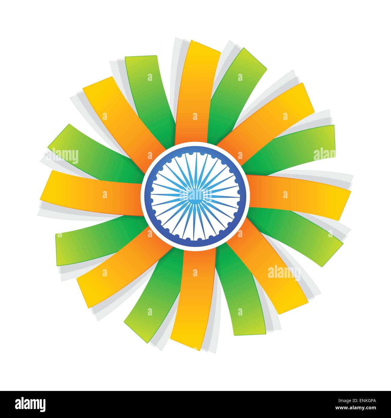 indian flag style design with wheel at the center Stock Vector Image ...
