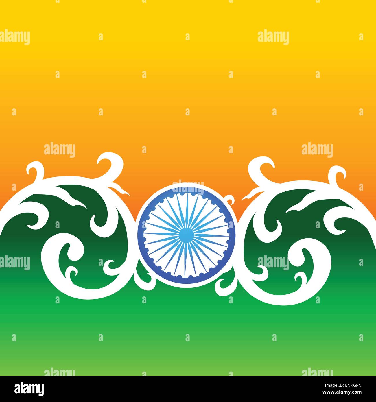 creative vector indian flag design with florals and wheel Stock Vector ...