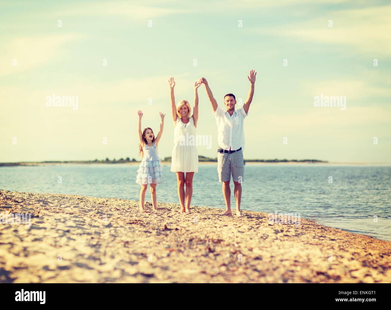 happy family at the seaside Stock Photo - Alamy
