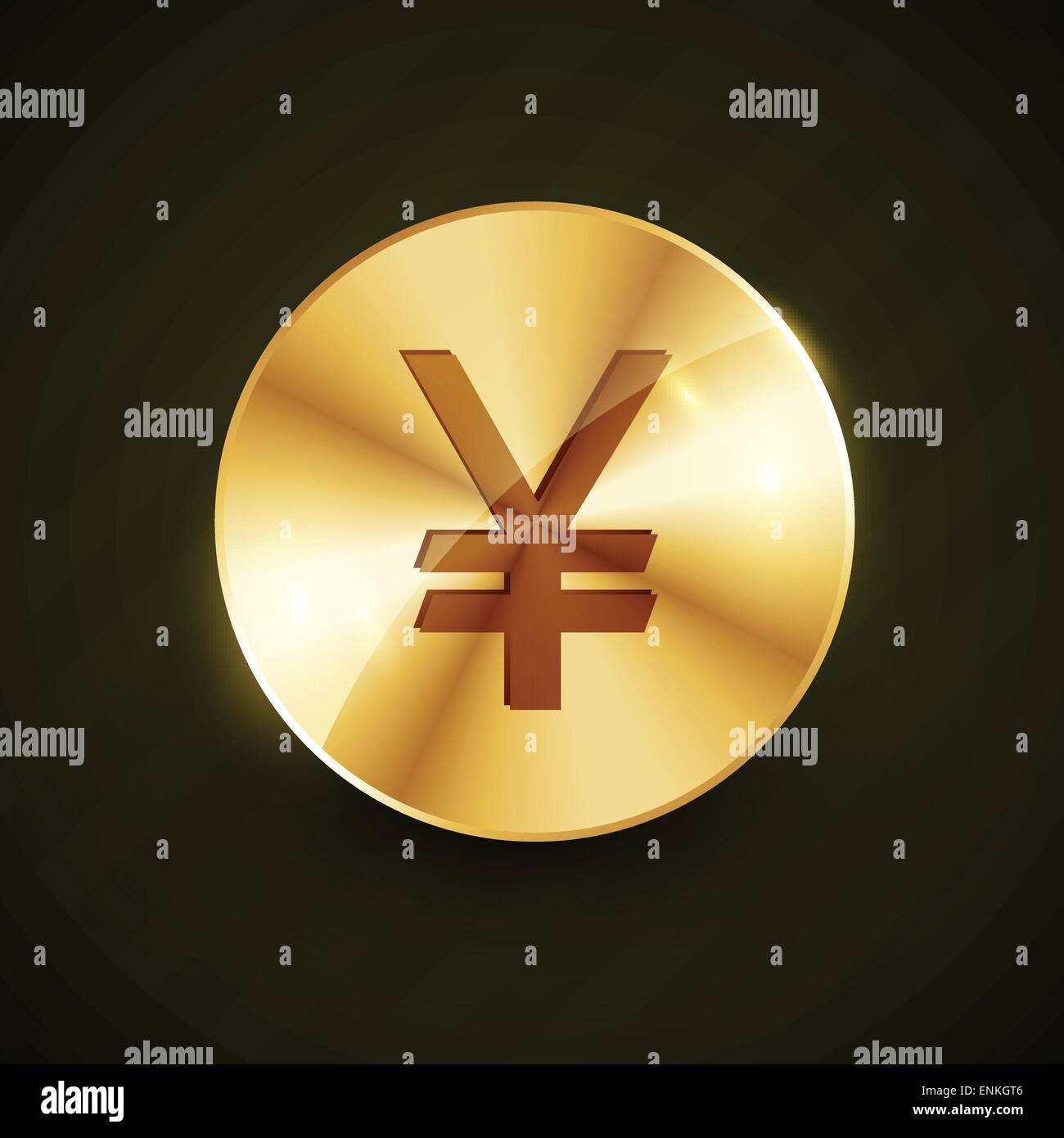 golden yen symbol coin shiny vector design illustration Stock Vector ...