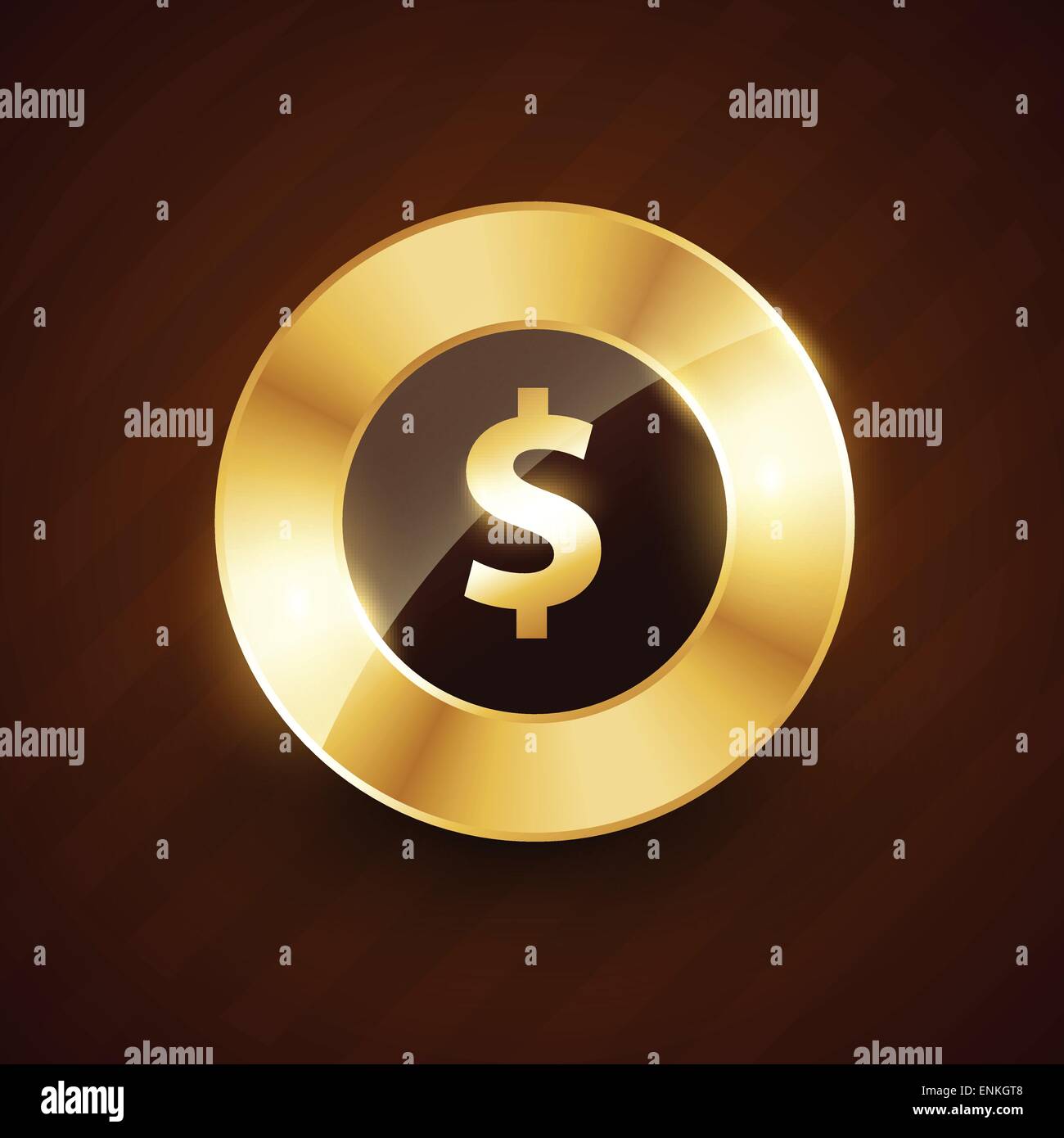 dollar golden coin design with shiny effects vector design Stock Vector ...