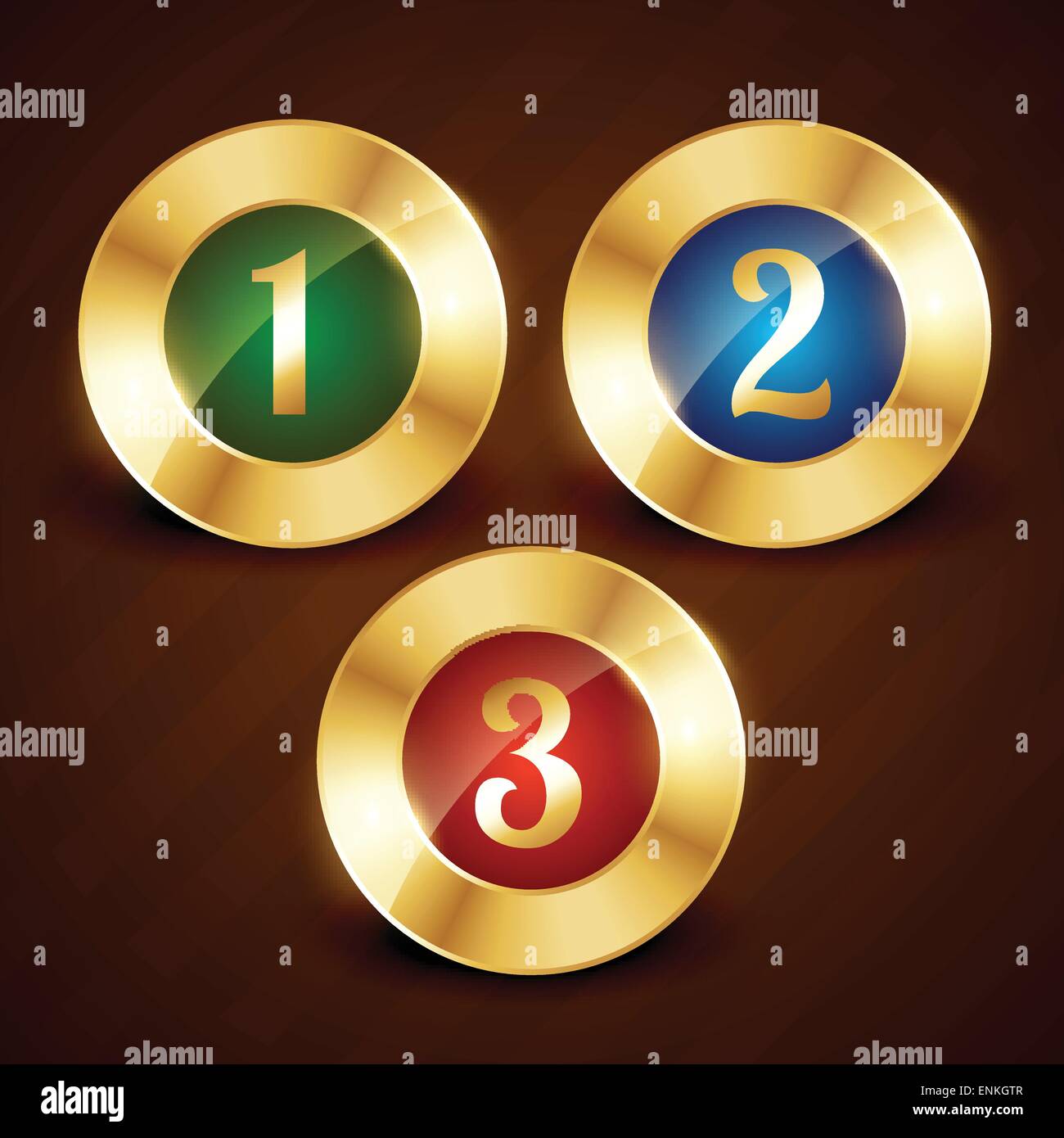golden ranking number one two three vector design illustration Stock ...