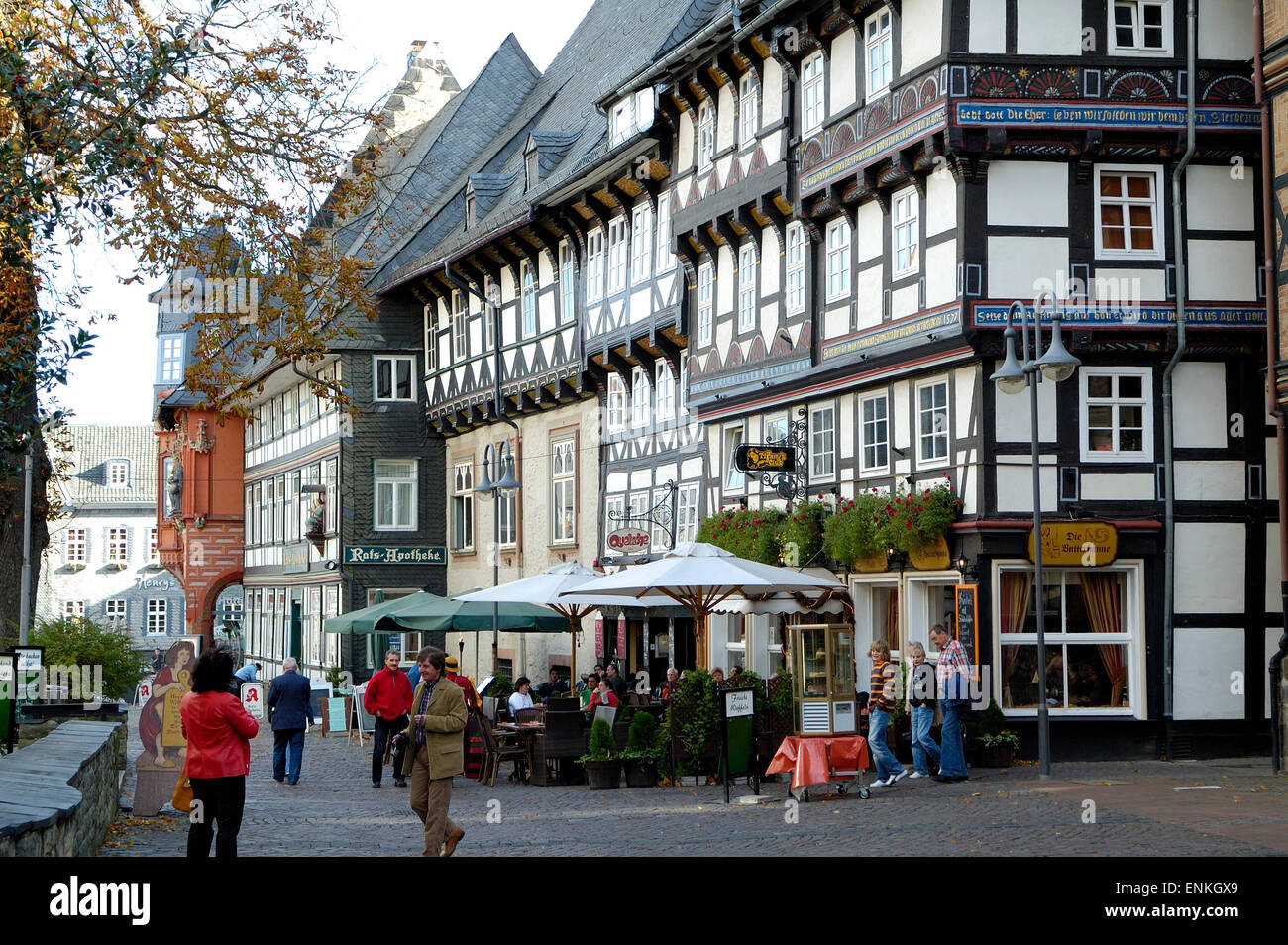 Goslar Altstadt, UNESCO-Welterbestätte Fachwerkhäuser am Markt Stock ...