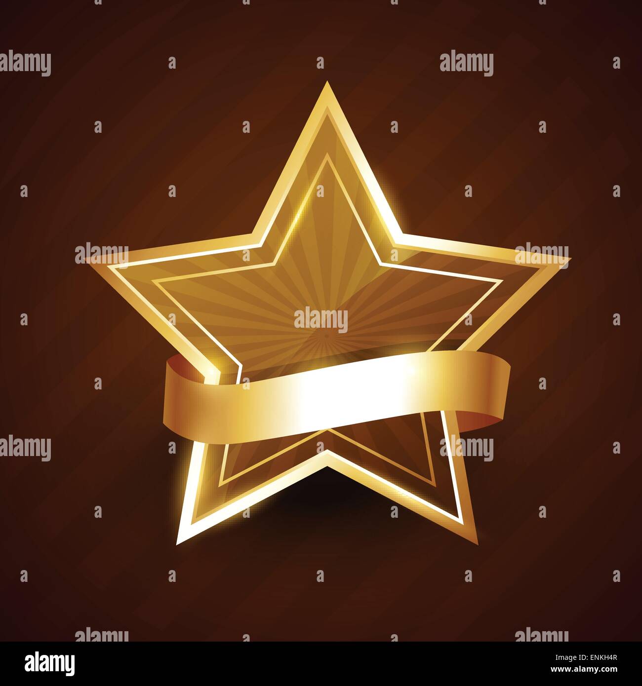 golden star shining with ribbon surrounding it Stock Vector Image & Art ...