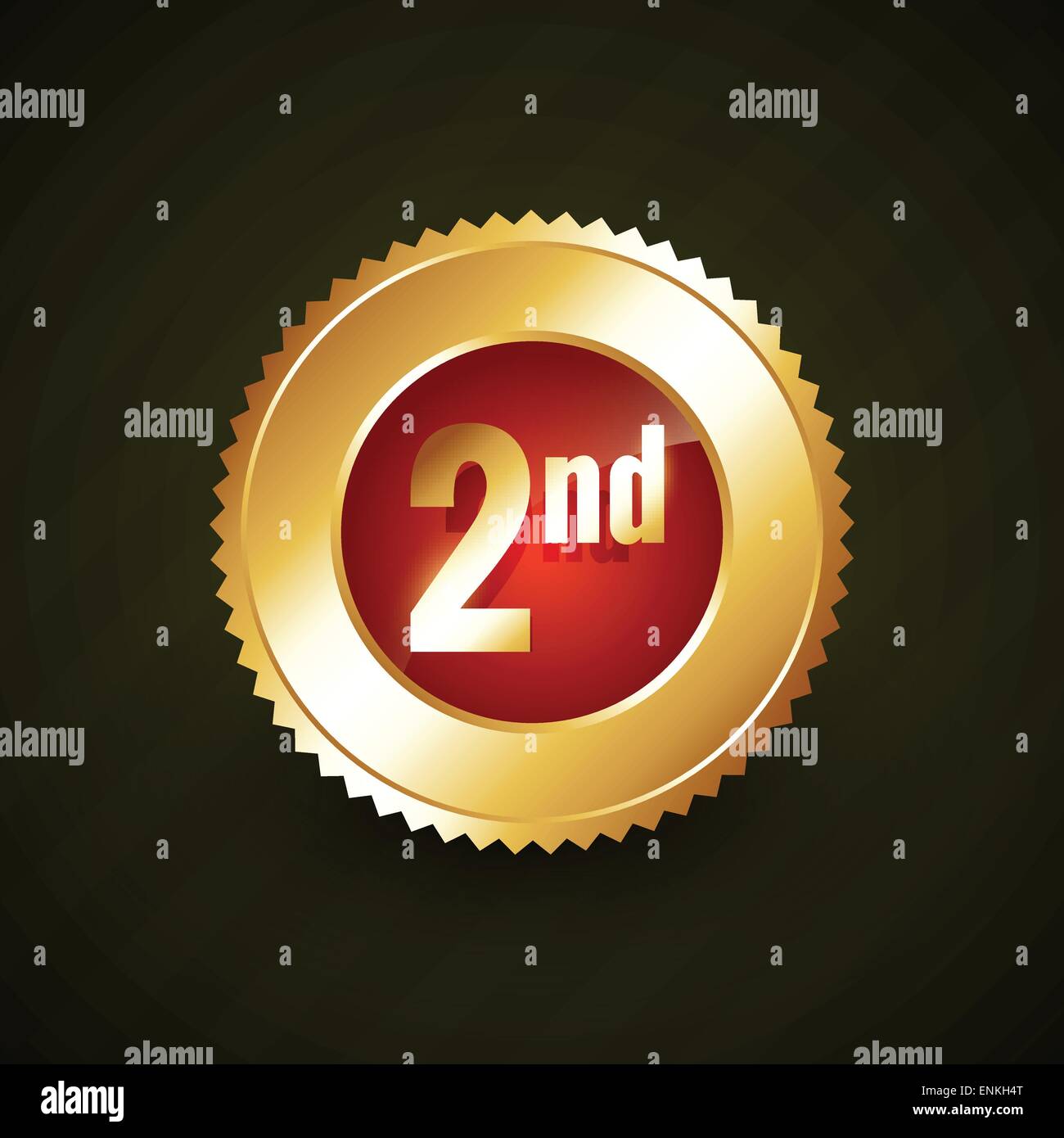 second number vector golden badge design illustration Stock Vector ...