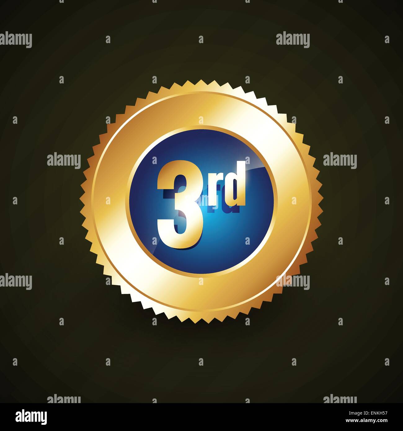 third number vector golden badge design illustration Stock Vector Image ...