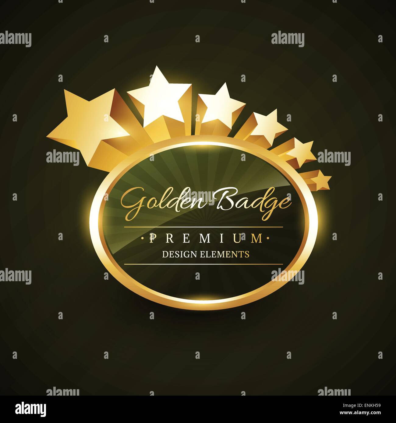 vector golden badge design with stars flowing Stock Vector Image & Art ...