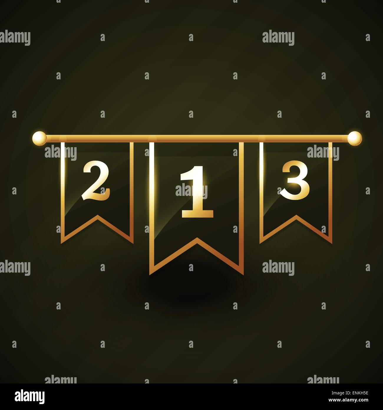 number one two three vector golden label design Stock Vector Image ...