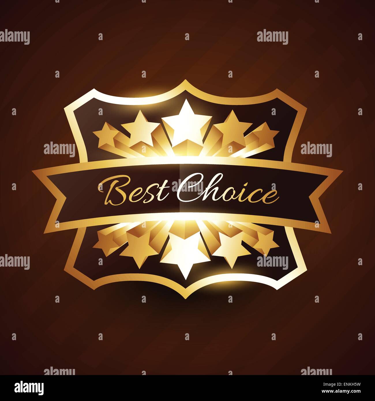 best choice label design with golden stars and ribbon Stock Vector ...