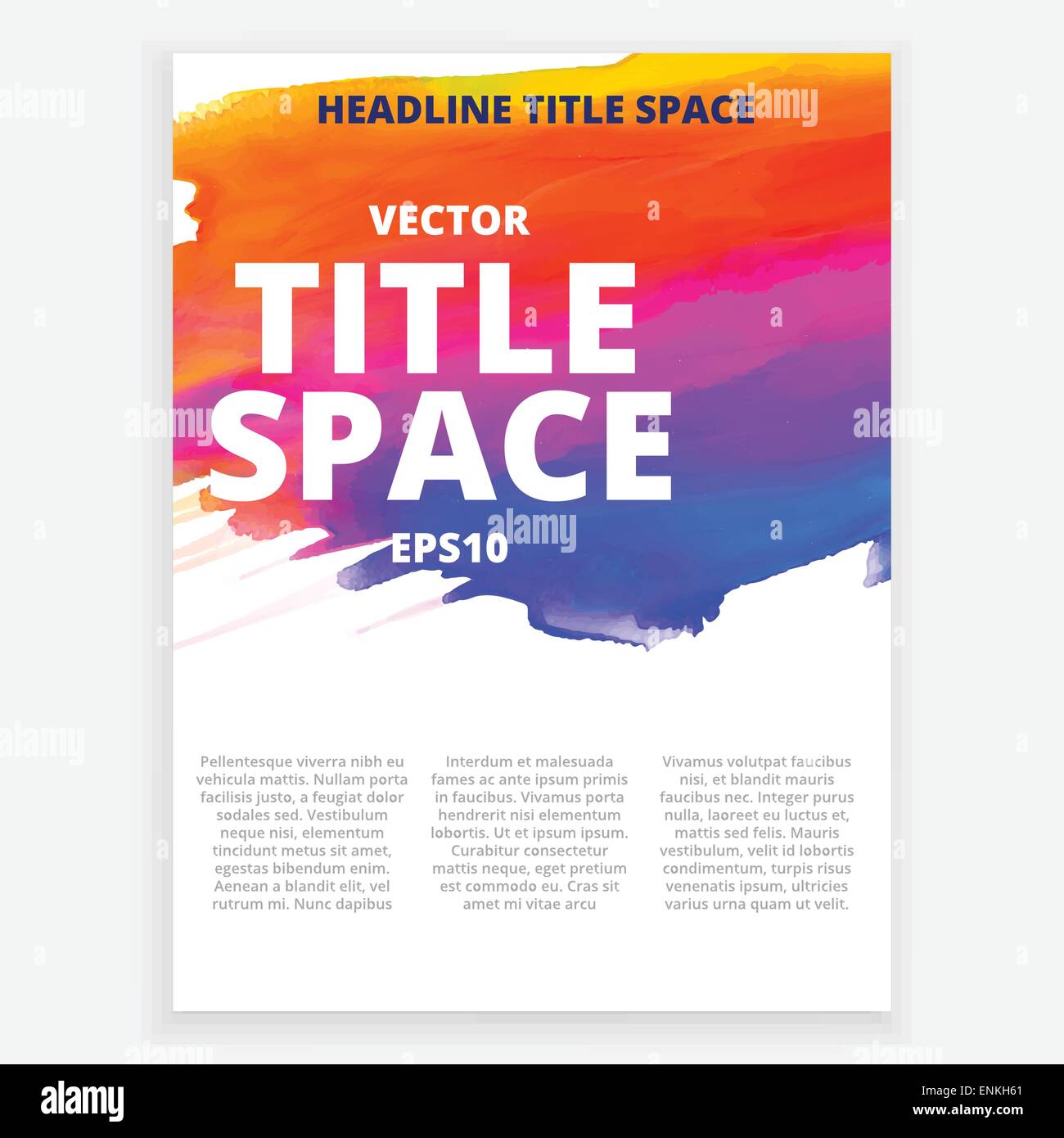 vector colorful brochure with ink effects design illustration Stock ...