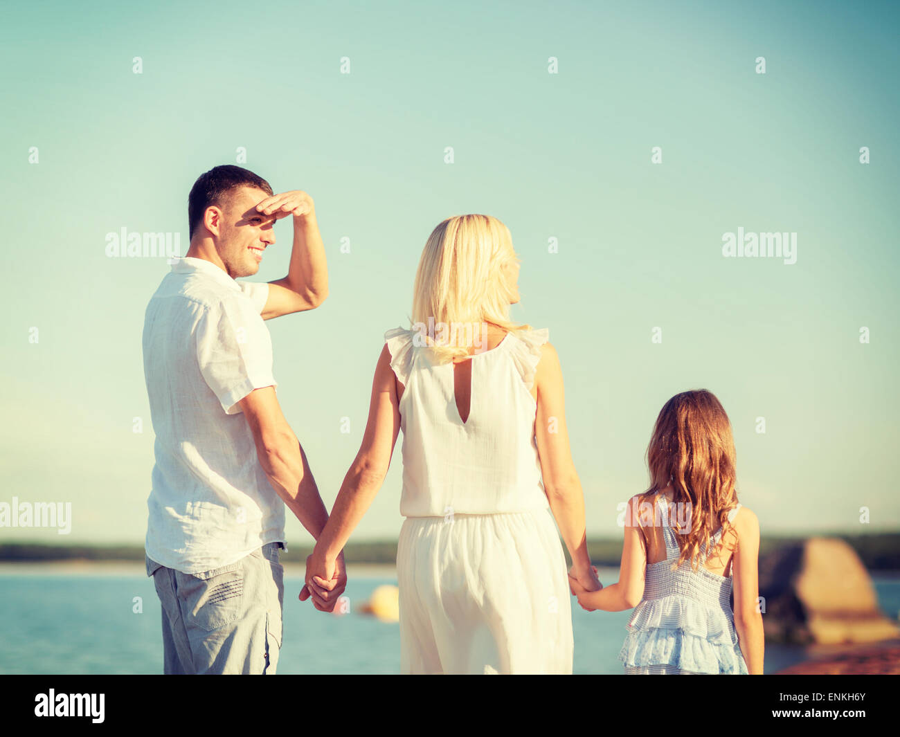happy family at the seaside Stock Photo - Alamy