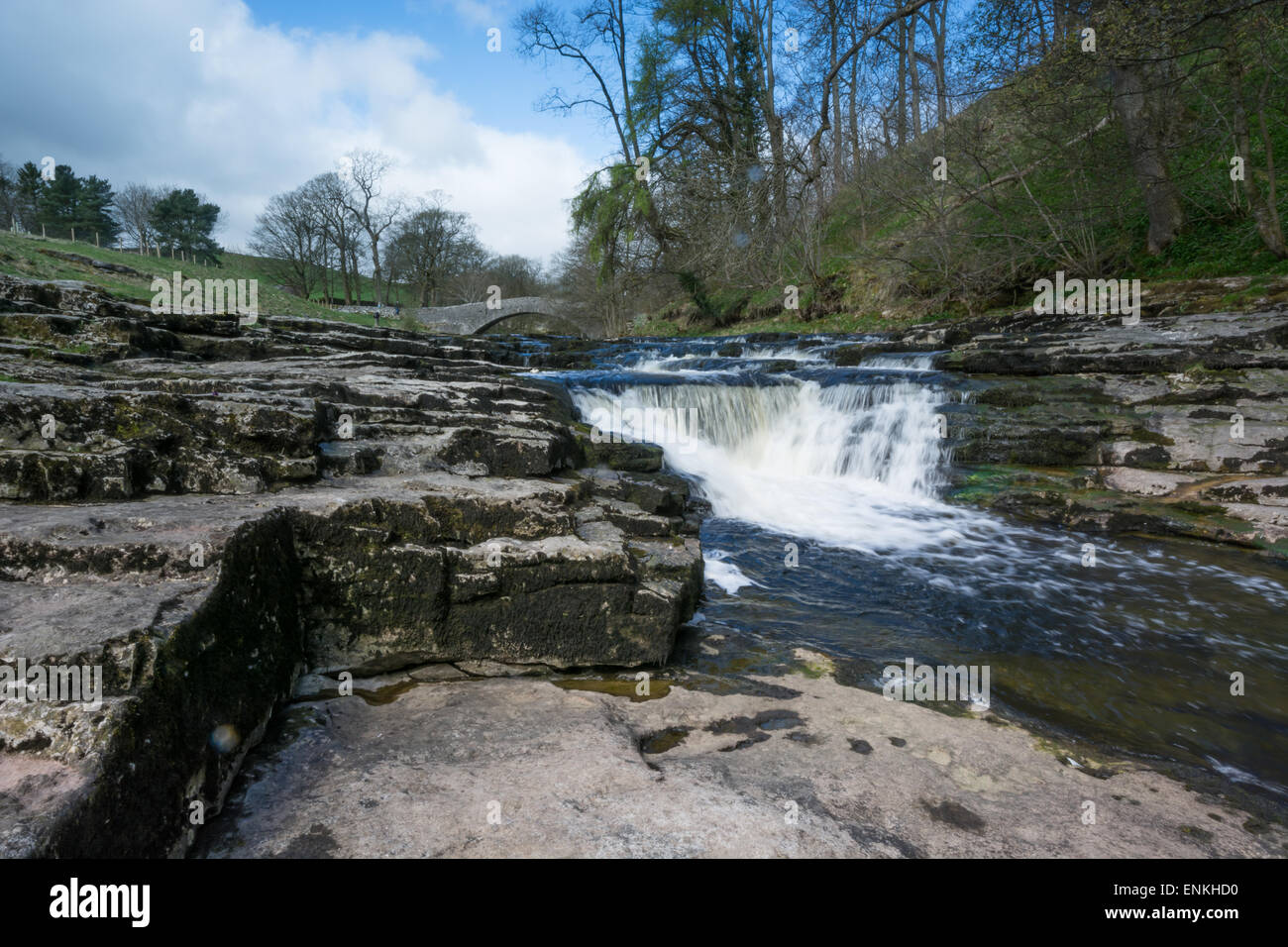 Stainforth Force waterfall in the Yorkshire Dales Stock Photo - Alamy
