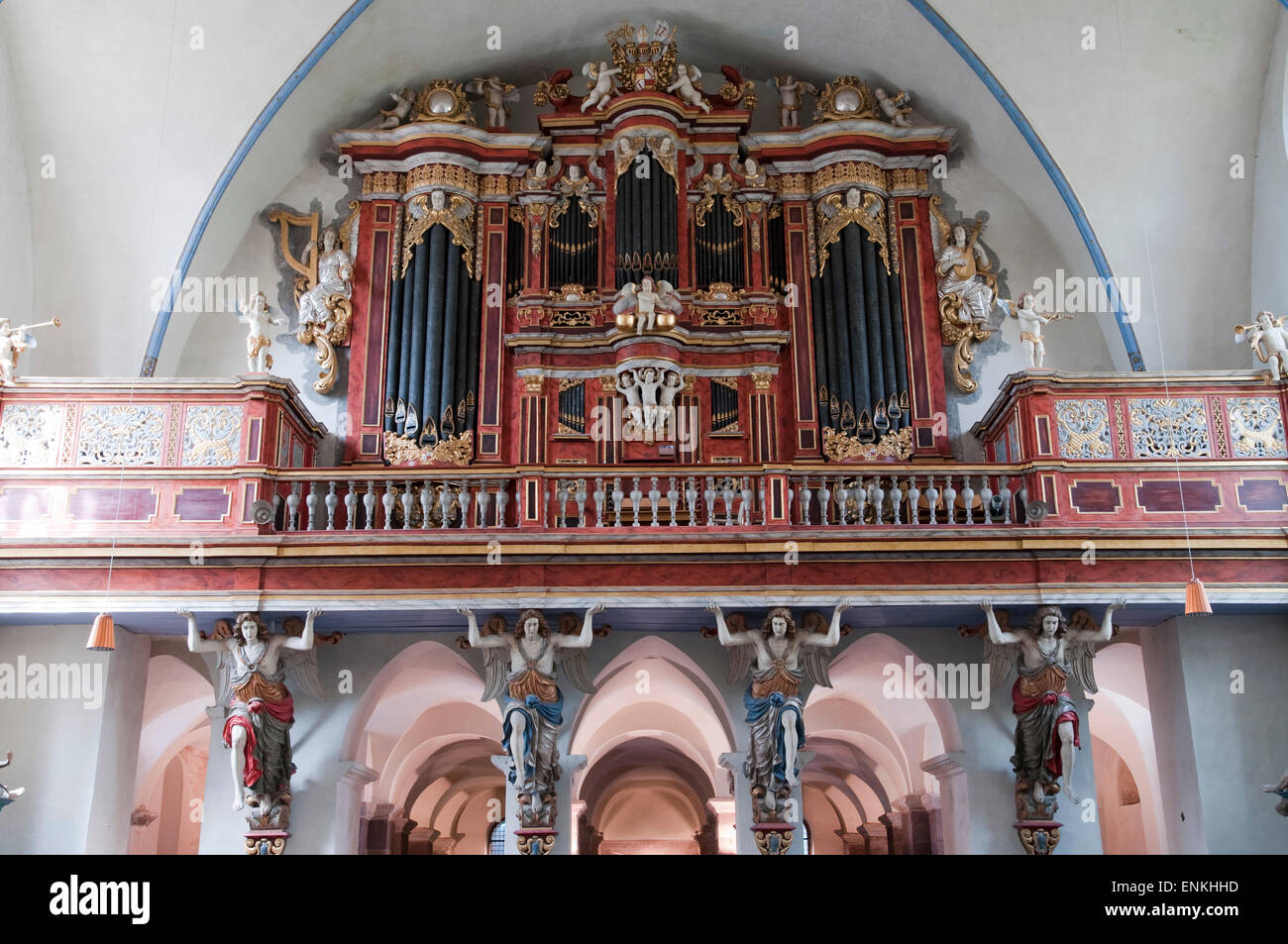 Abbey church, Corvey Abbey, UNESCO world heritage site, Weserbergland ...