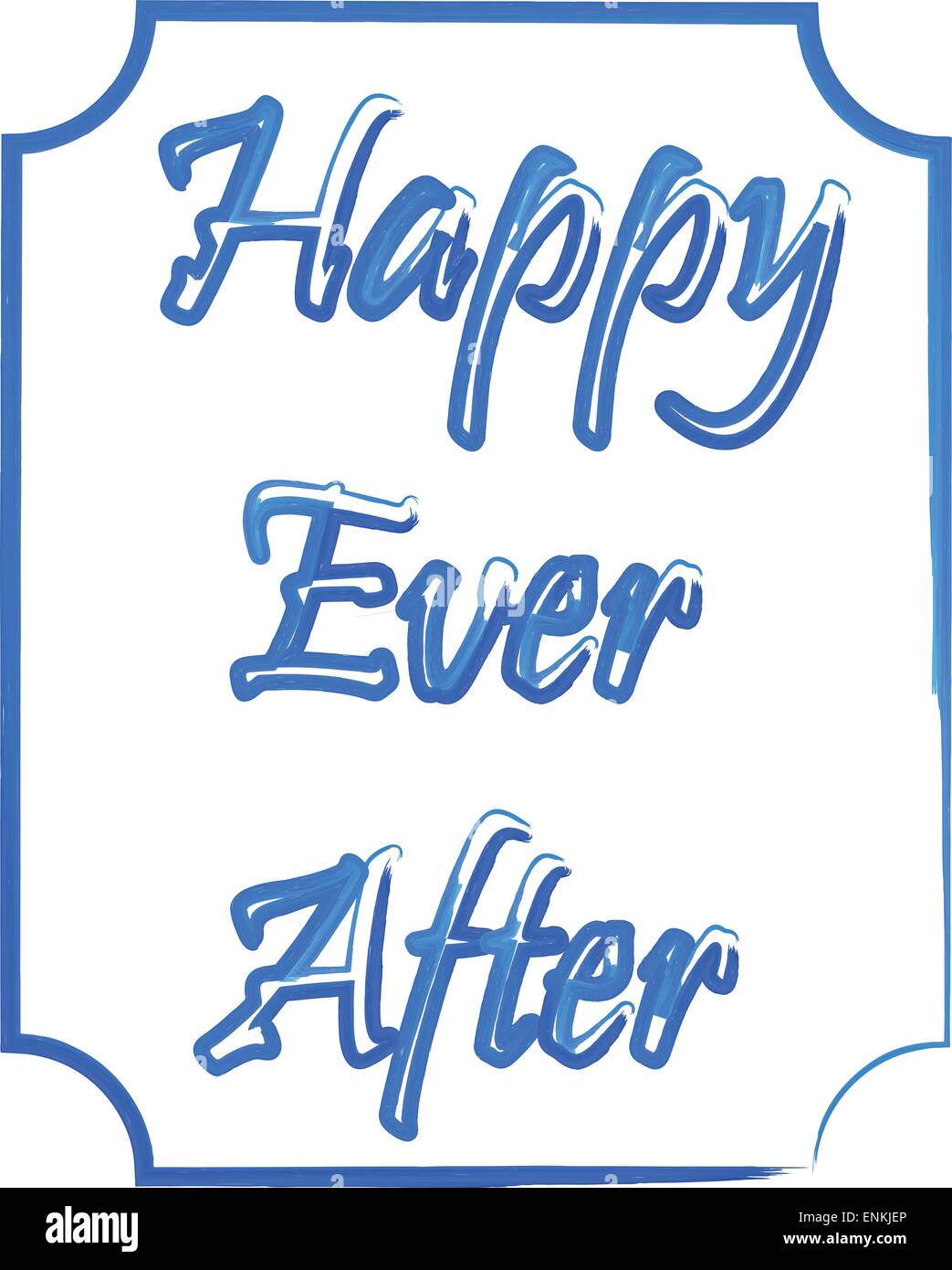Happy ever after. Watercolor brush writing. Illustration made with ...