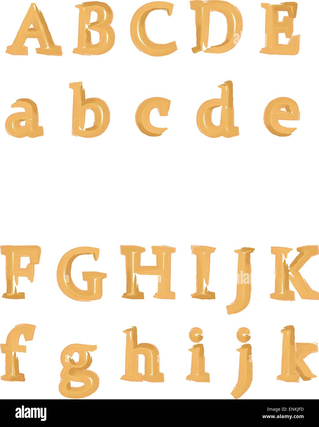 English golden watercolour alphabet letters. Vector illustration Stock ...