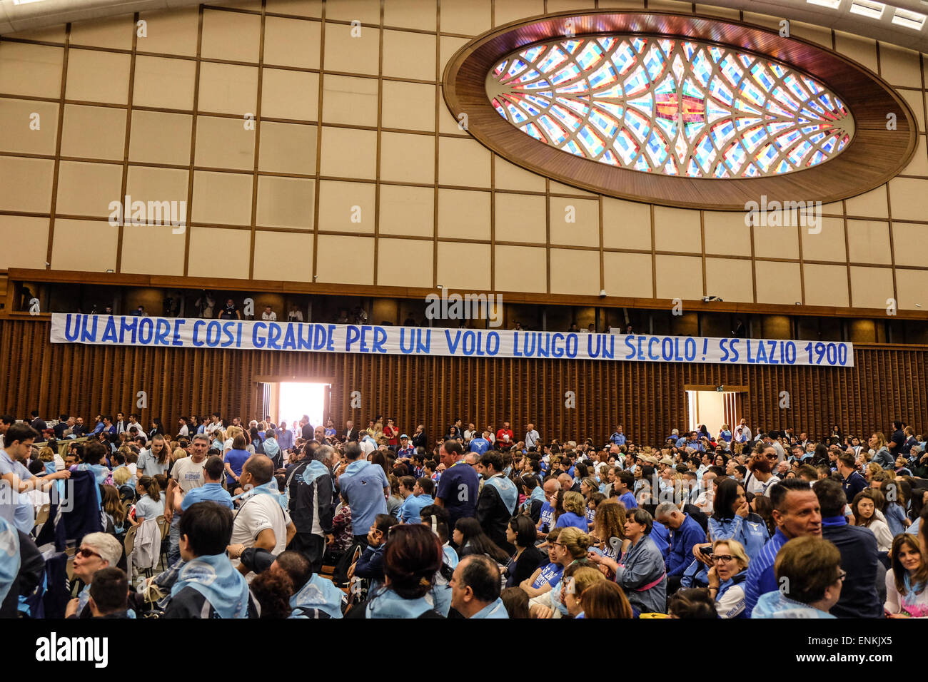 Nervi Hall, Vatican City. 7th May, 2015. the football club SS Lazio in ...
