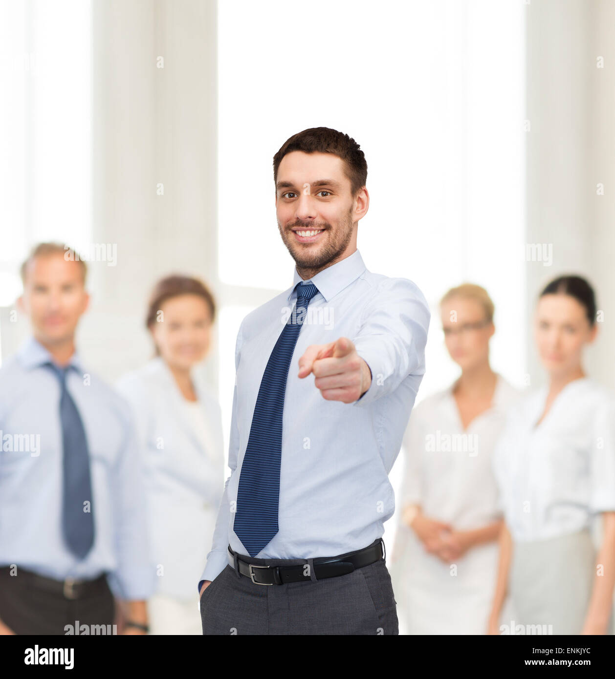 handsome businessman pointing finger at you Stock Photo - Alamy