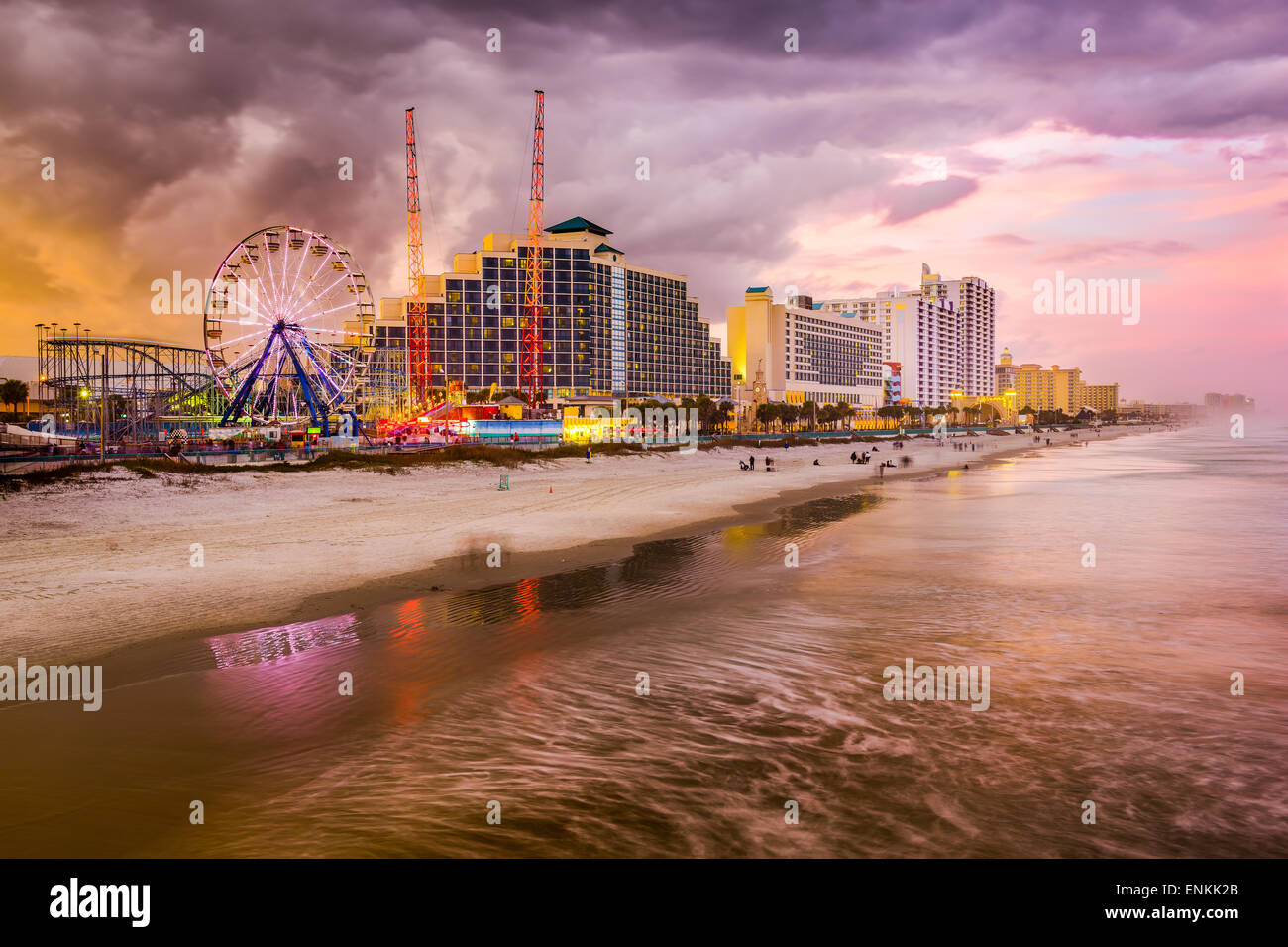 Daytona Beach, Florida, USA beach front skyline Stock Photo - Alamy