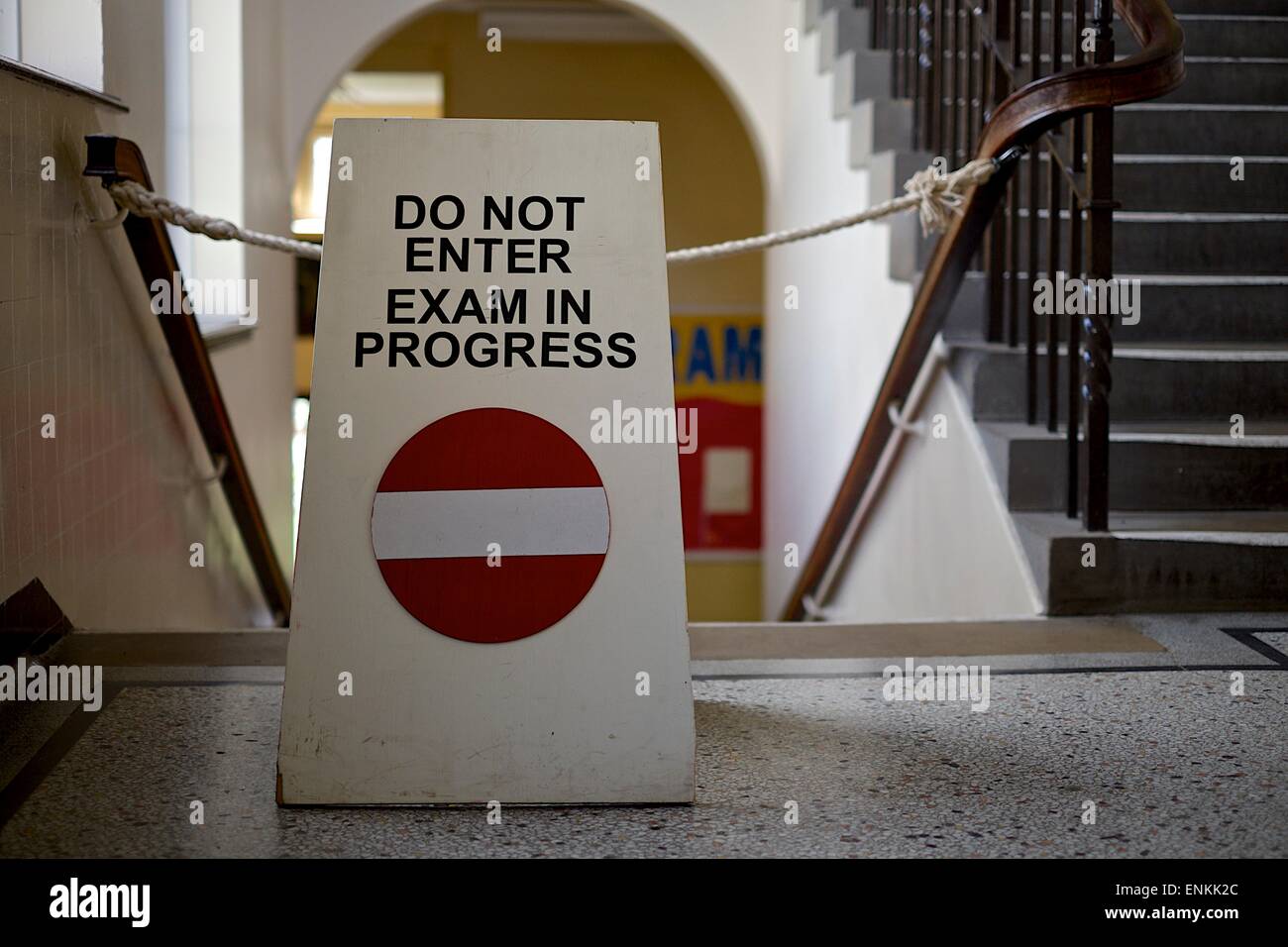 School exam hall sign Stock Photo - Alamy