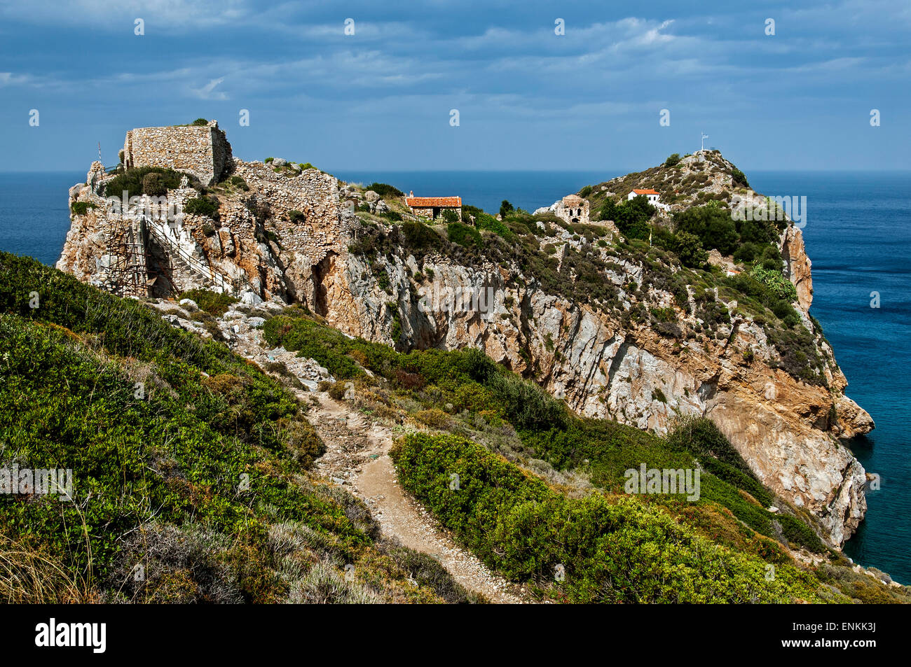 Medieval Castle, Skiathos Stock Photo - Alamy