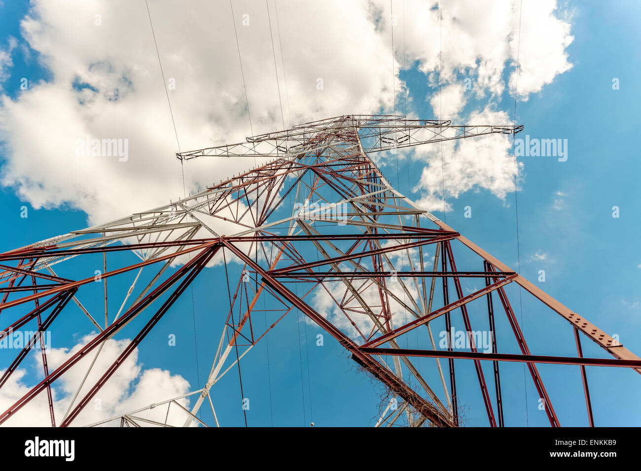 High voltage power line pylon Stock Photo - Alamy