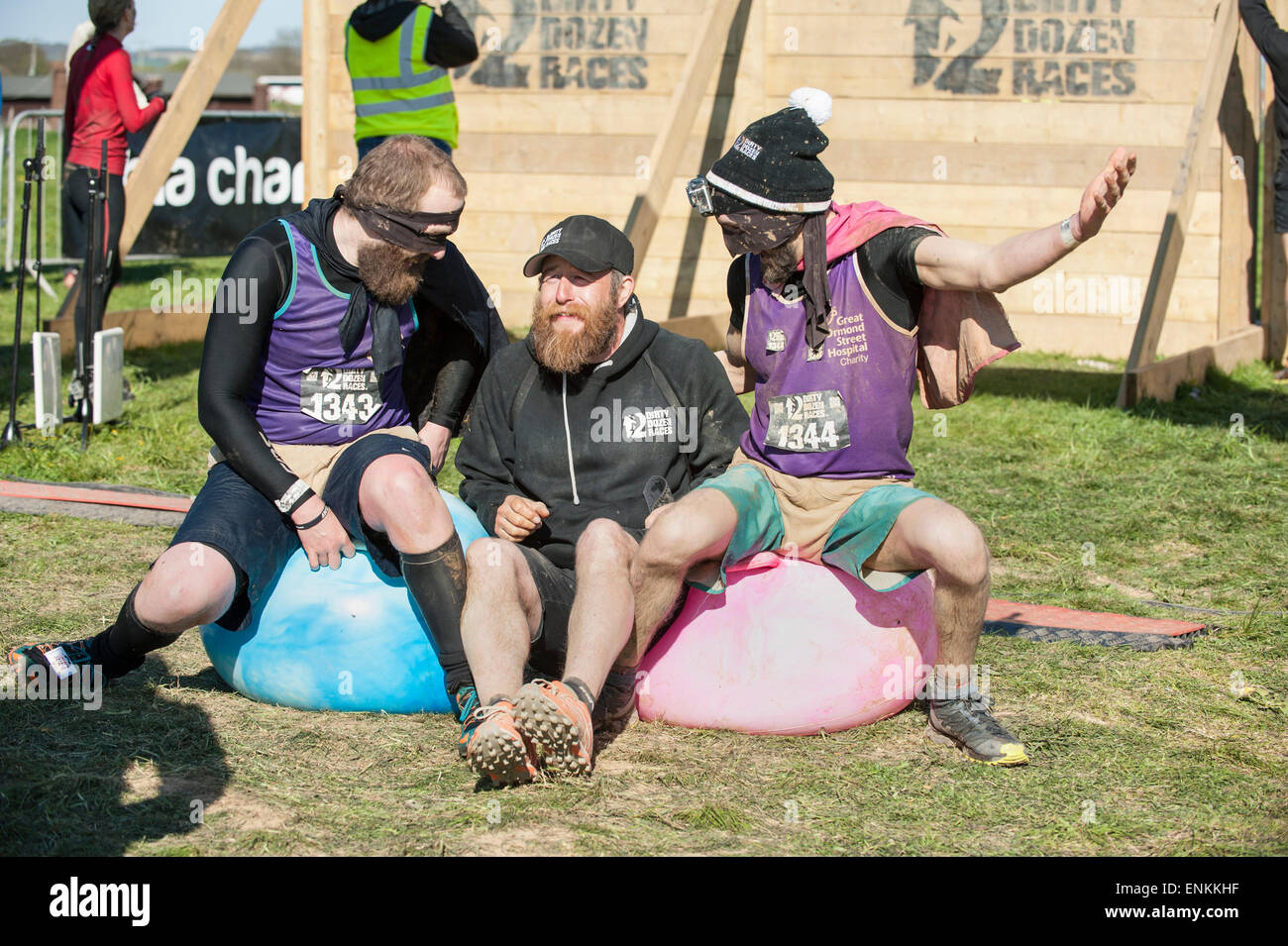 Doug Spence, founder of Dirty Dozen Race with runners at Finish line ...