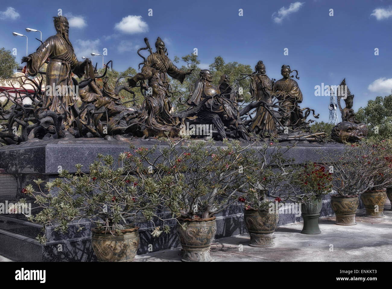 Chinese statues at Wihan Sian Chinese temple Pattaya Thailand S. E ...