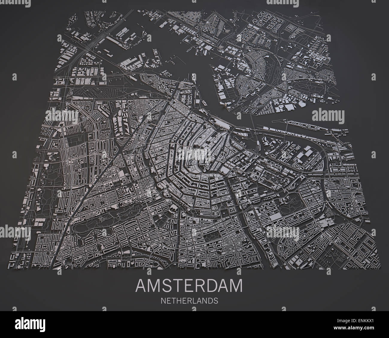 Amsterdam streets and buildings map Stock Photo - Alamy