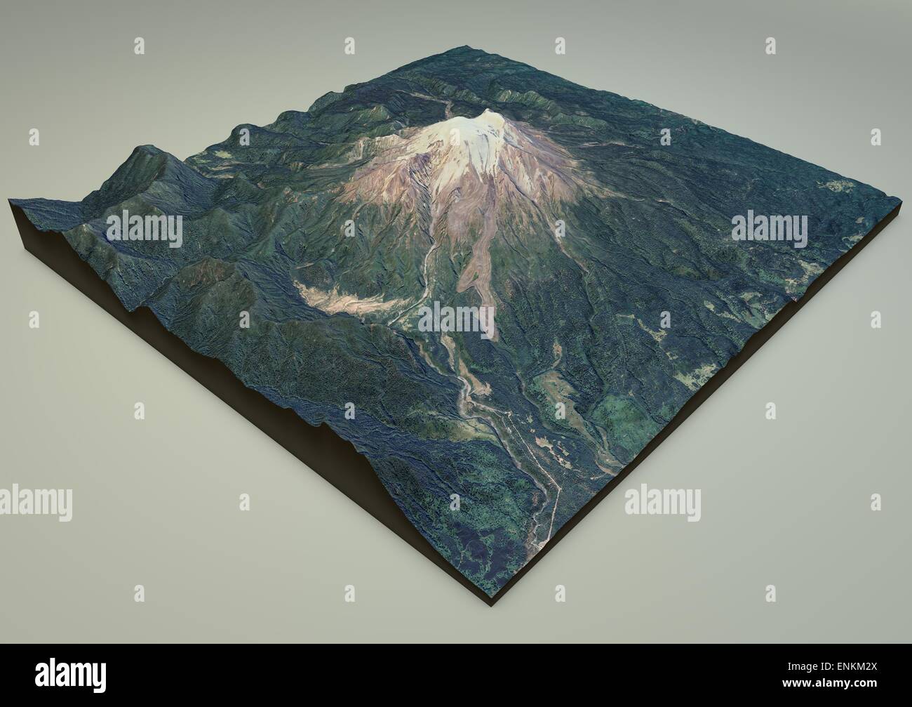 Volcano Calbuco satellite view, Chile. Element of this image are ...