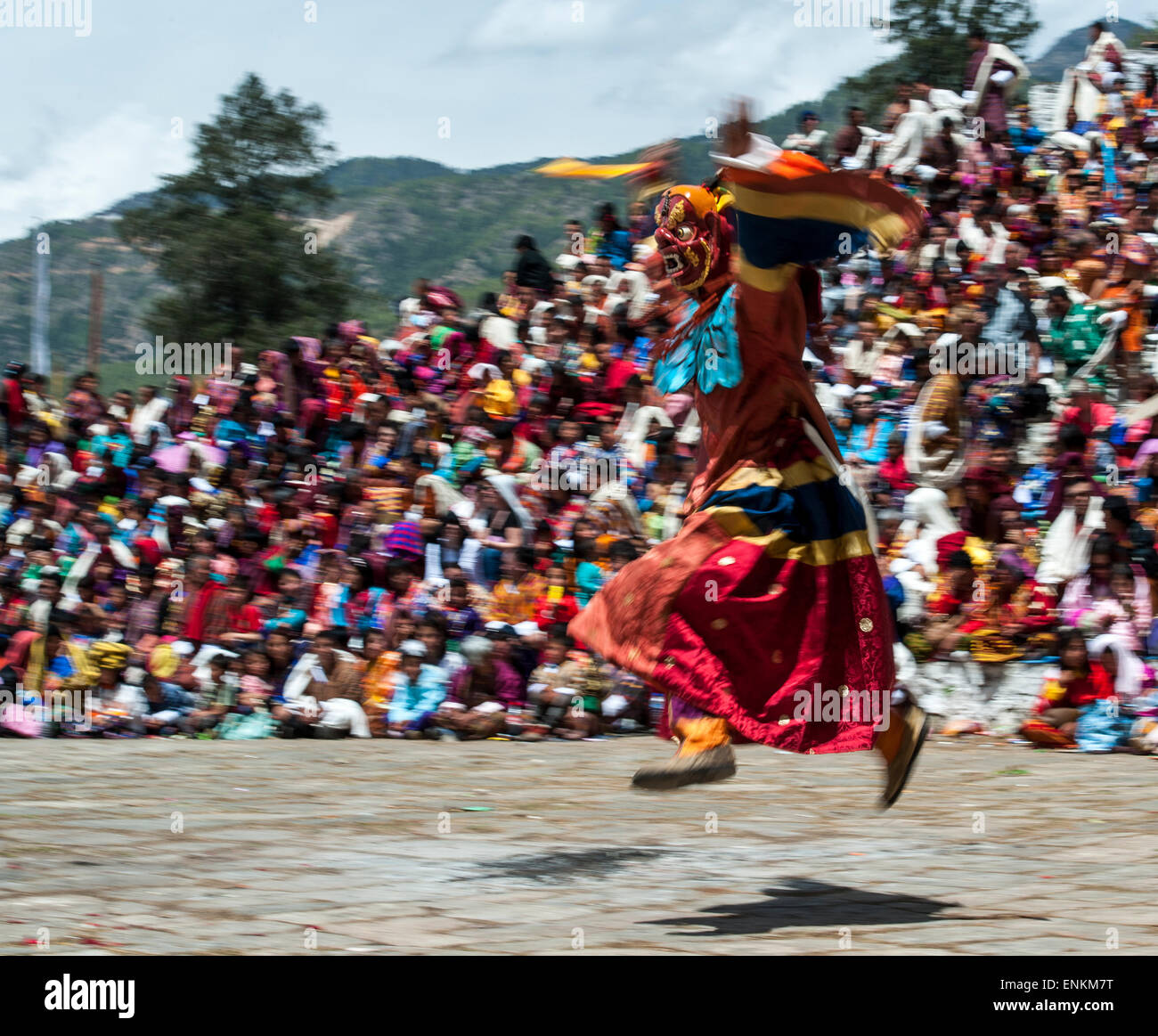 Dance of terrifying deities (Tungam) at Paro religious festival Bhutan ...