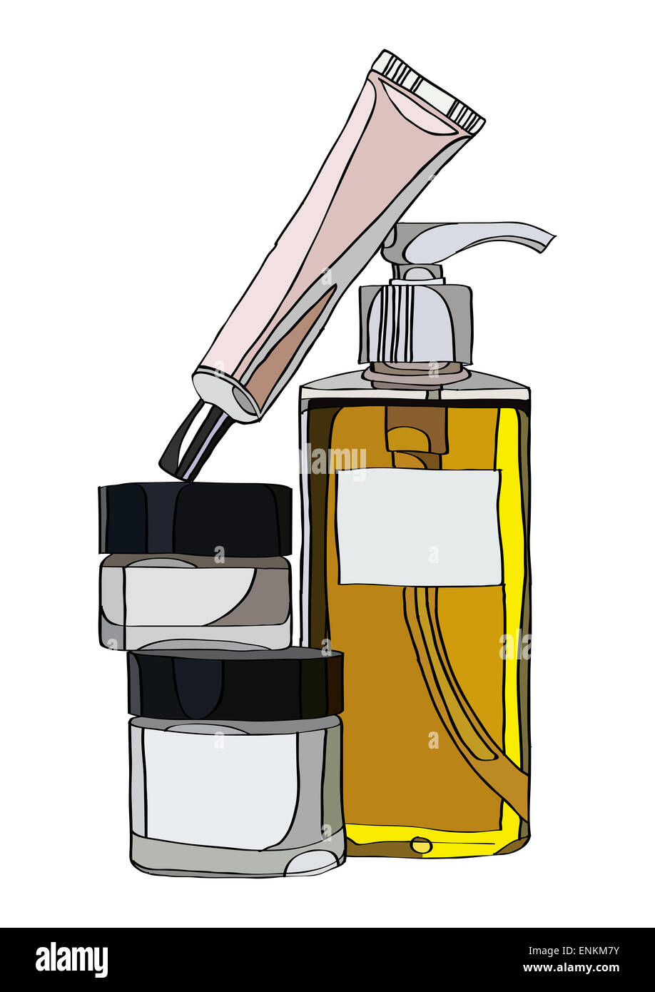 Set skin health care Cut Out Stock Images & Pictures - Alamy