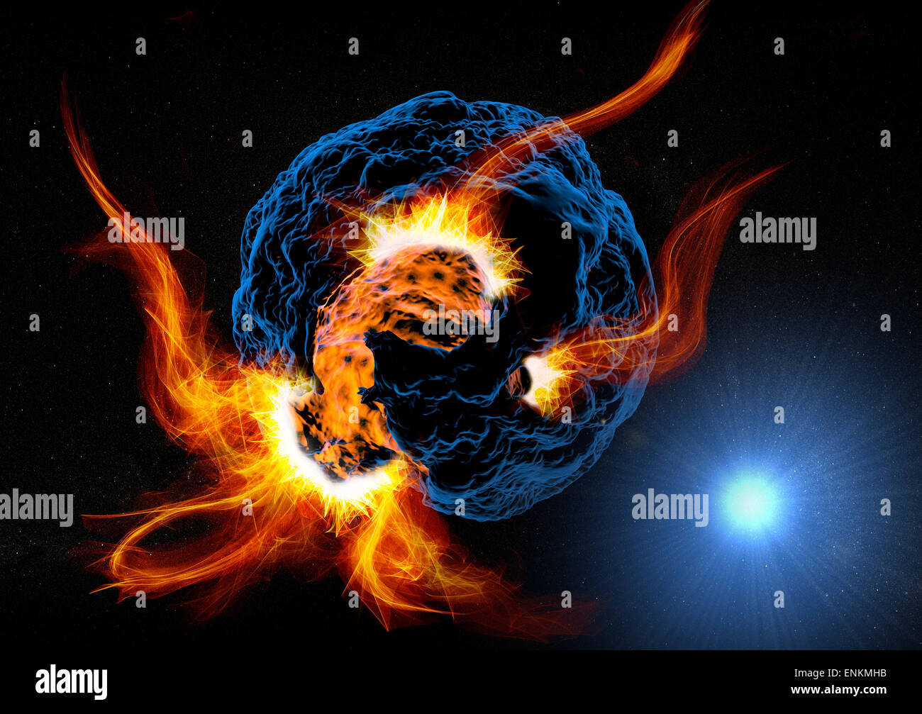 Glowing abstract explosion in space Stock Photo - Alamy