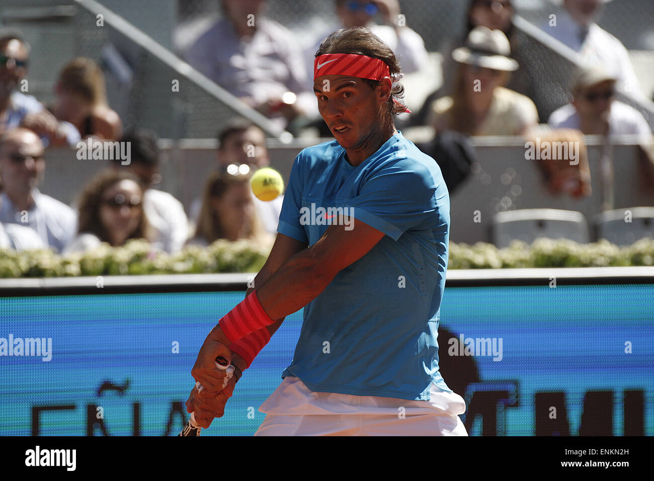 Madrid, Spain. 7th May, 2015. Rafael Nadal dismisses Simone Bolelli 62 ...