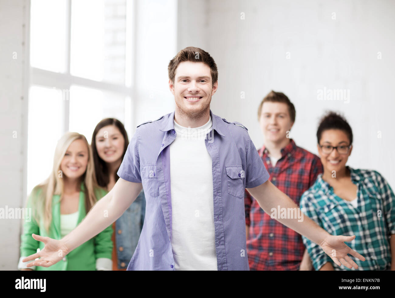 group of students at school Stock Photo - Alamy