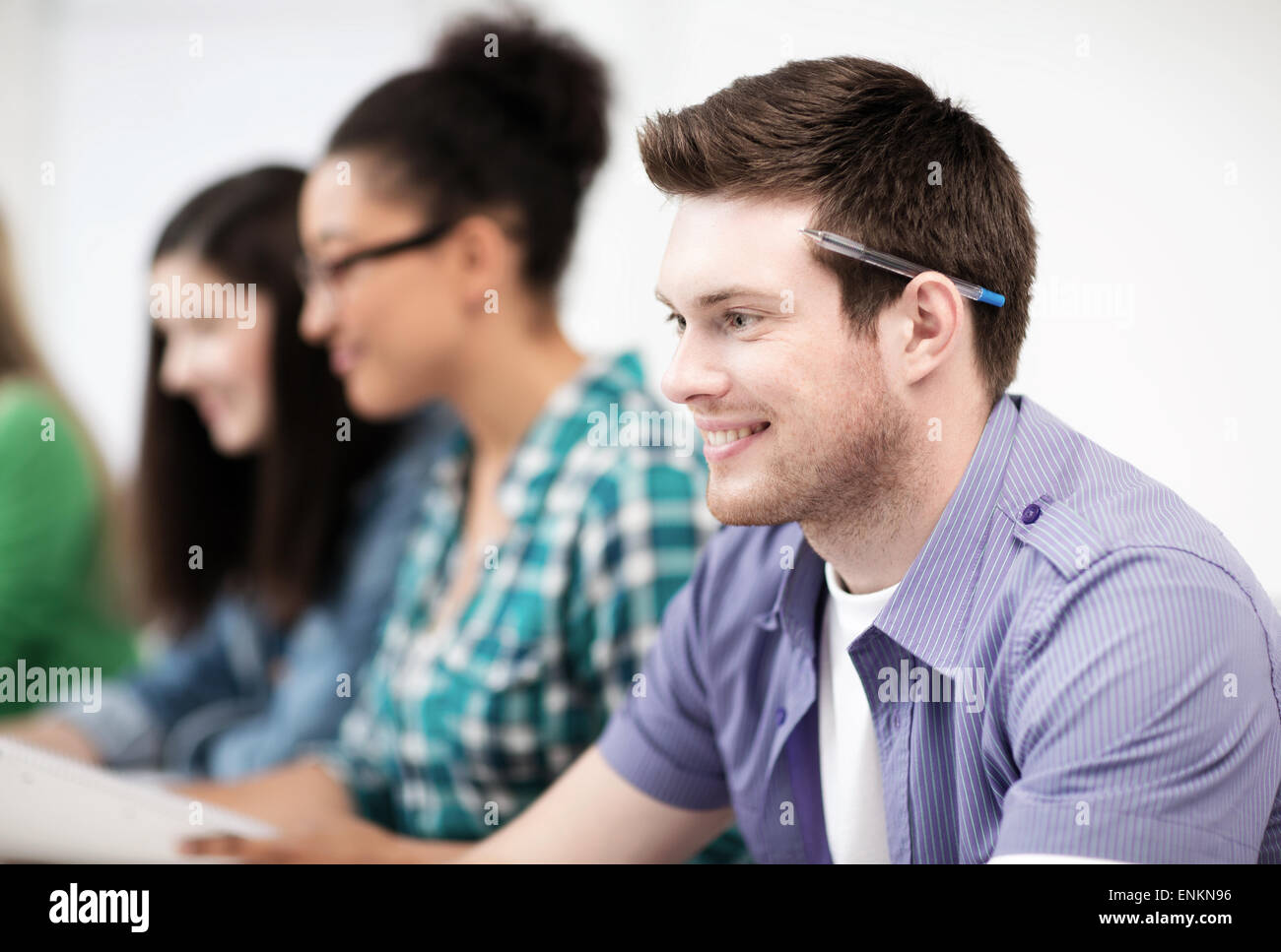 student with computer studying at school Stock Photo - Alamy