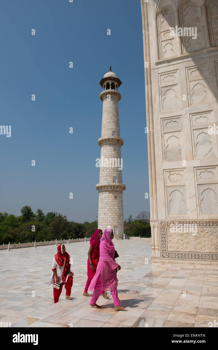 India, Agra, Taj Mahal. Famous landmark memorial, circa 1632. UNESCO ...