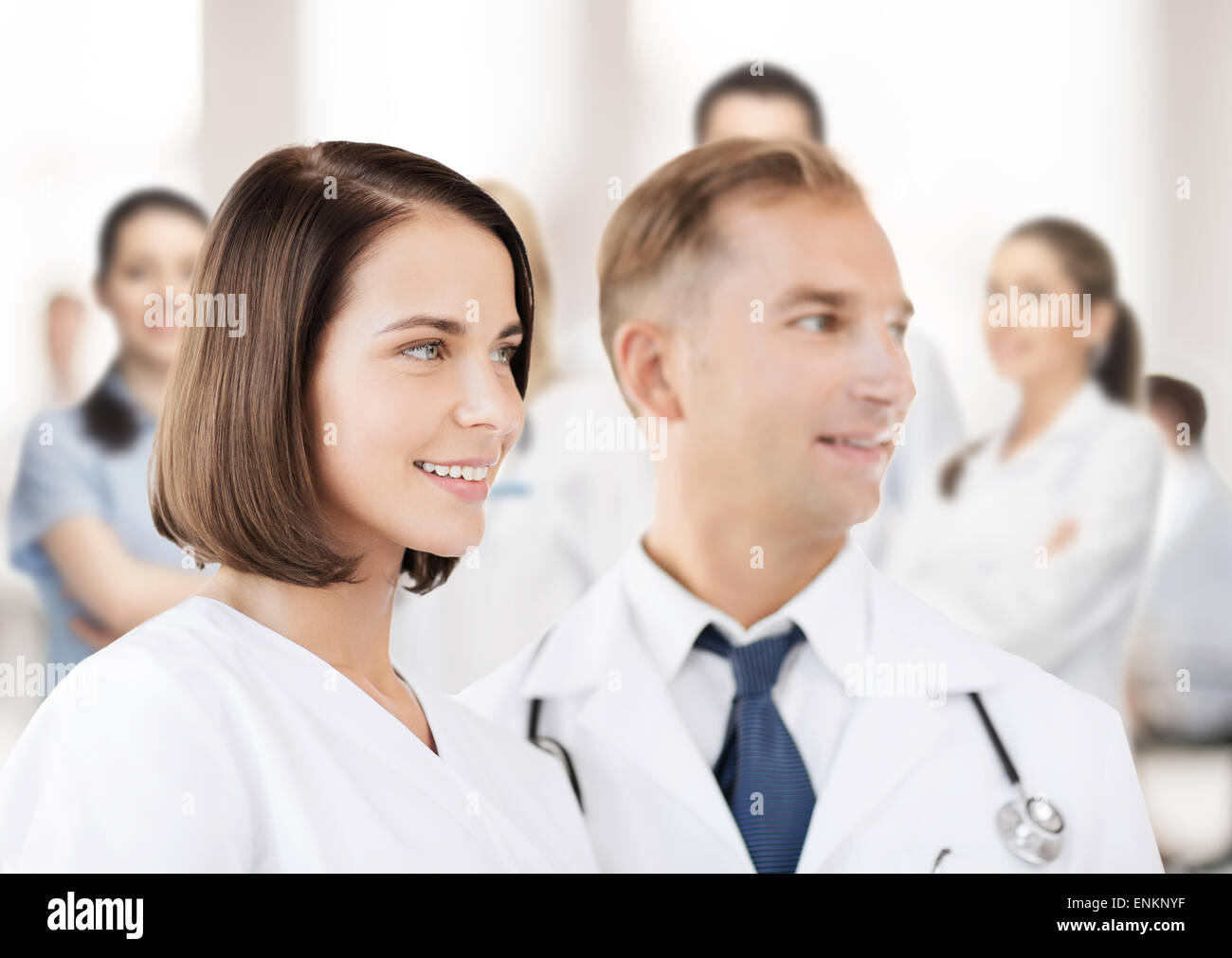 two doctors with stethoscopes Stock Photo - Alamy