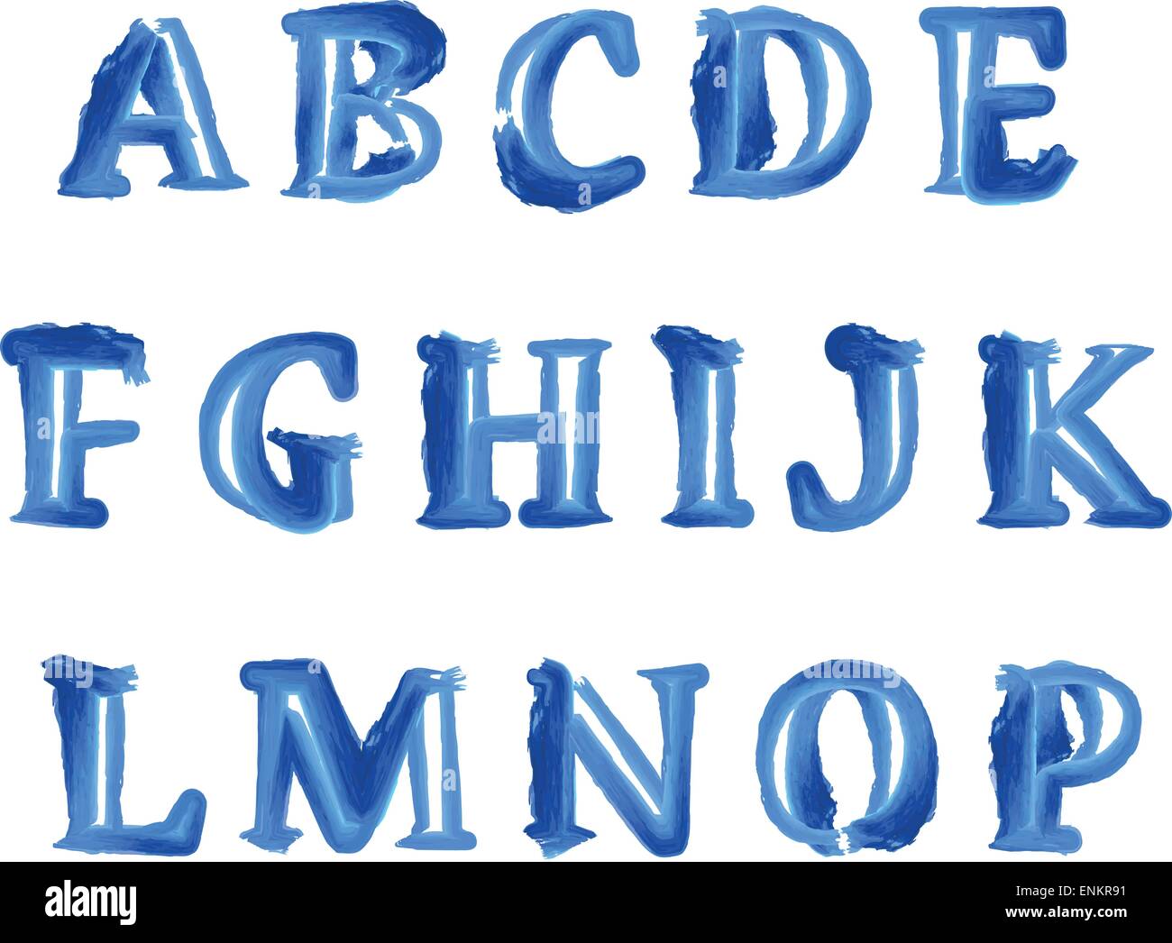 Handwritten Blue Watercolor Alphabet With Numbers And Symbols Vector Handwritten Blue Watercolor Alphabet With Numbers And Symbols Vector
