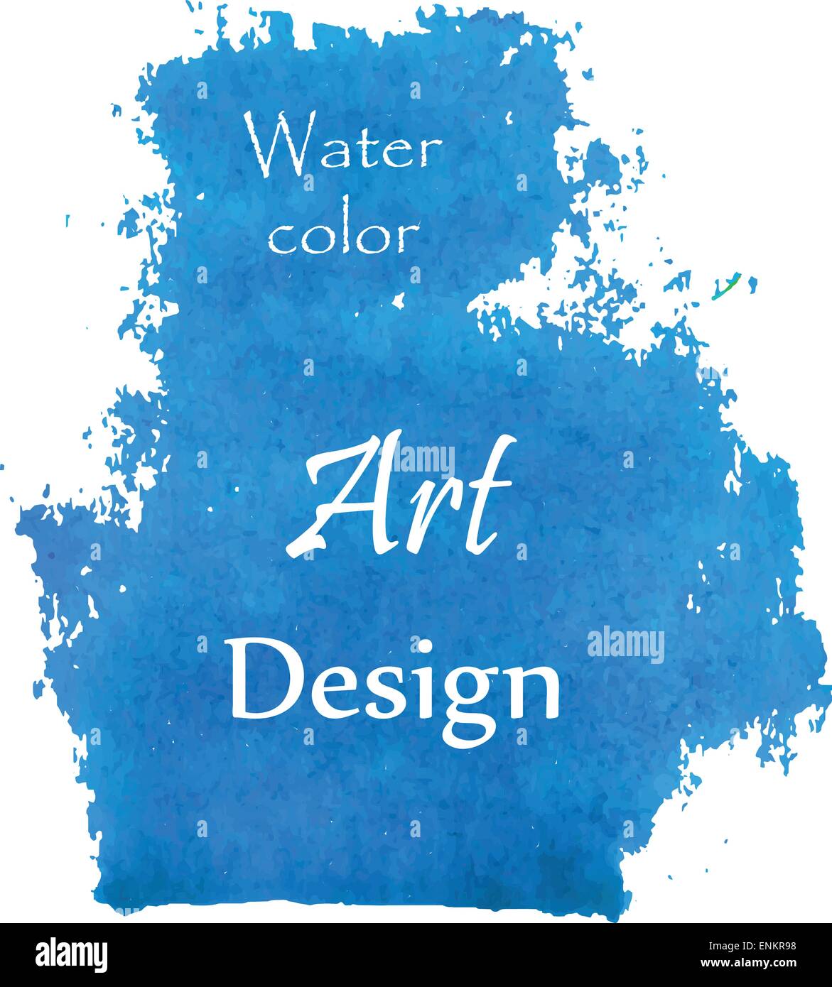 Creative art design of blue watercolor painting. Hand drawn ...